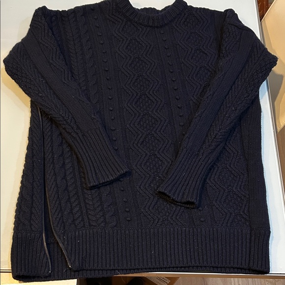 J. Crew | Sweaters | Gorgeous Thick Navy Blue Winter Sweater With Side ...